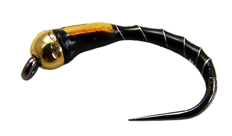 Barbless Sunburst Biot Gold Head Black Buzzer CODE HHB22(S10) – FlashAttackFlies