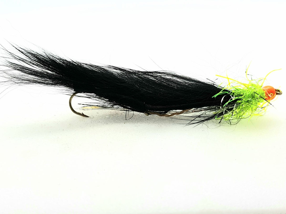 Hot Orange Bead Black Snake Fly – FlashAttackFlies